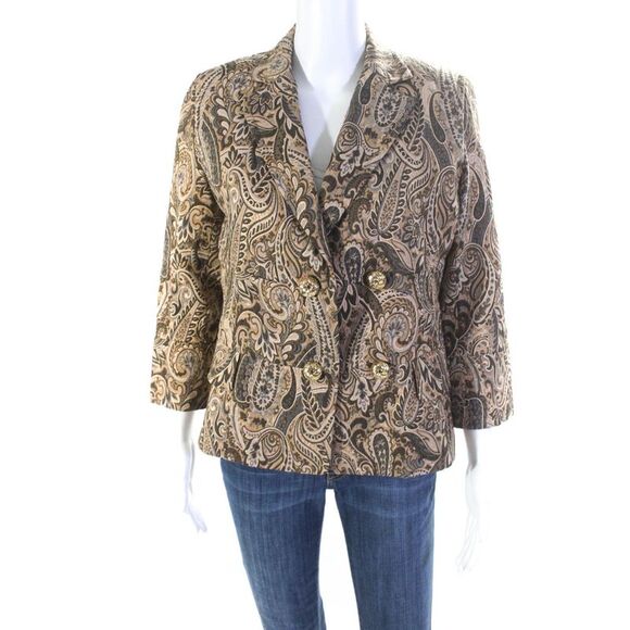 Express | Jackets & Coats | Express Womens Metallic Paisley Jacquard ...
